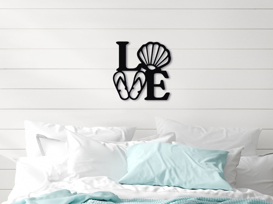 LOVE SHELL SANDALS Sign- Love Sign- Cutout Wood Sign-custom Word Cutout ...
