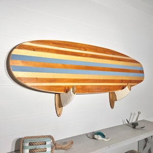 Surfboard Wall Mount Rack- Wood Surfboard Rack- Surfboard Wall Decor ...