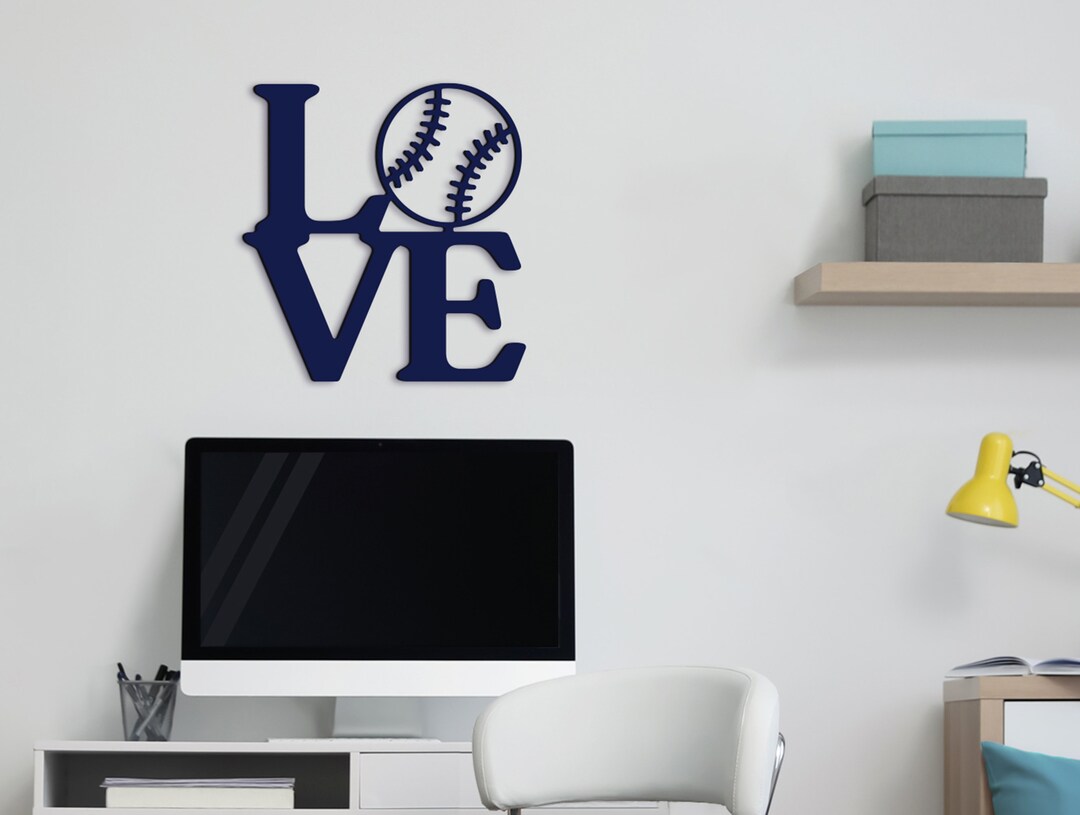 LOVE BASEBALL Sign-love Sign-kids Cut Out Wood Sign-custom Word Cutout ...