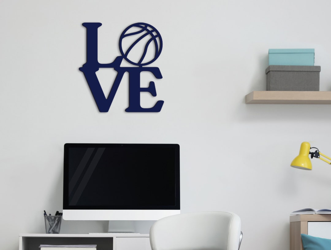 LOVE BASKETBALL Sign-love Sign- Cut Out Wood Sign-custom Word Cutout ...