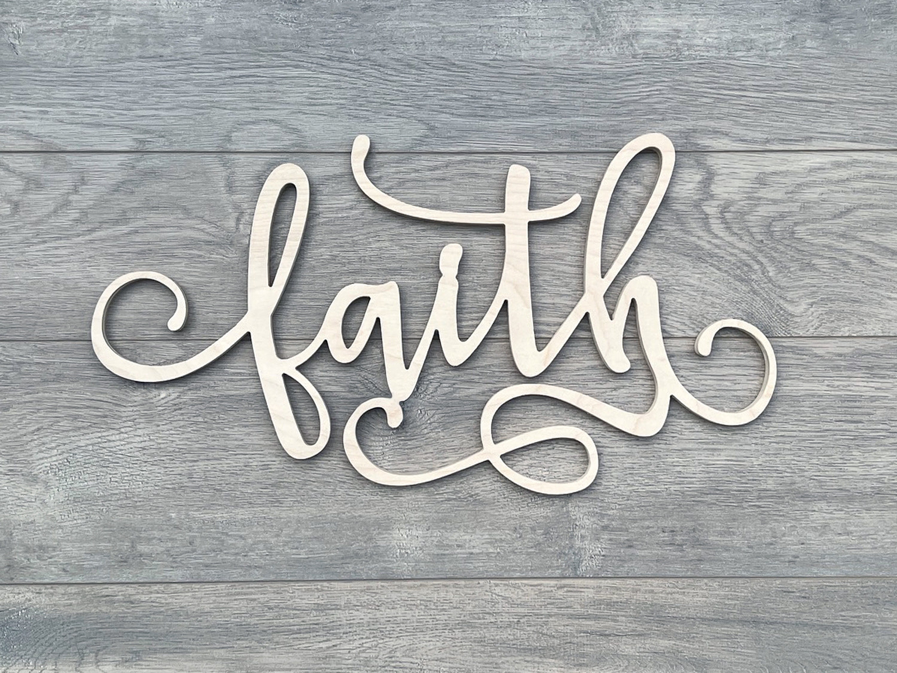 FAITH WORD SIGN- Christian Wall Art- Cross Wall Decor- Religious Gift ...