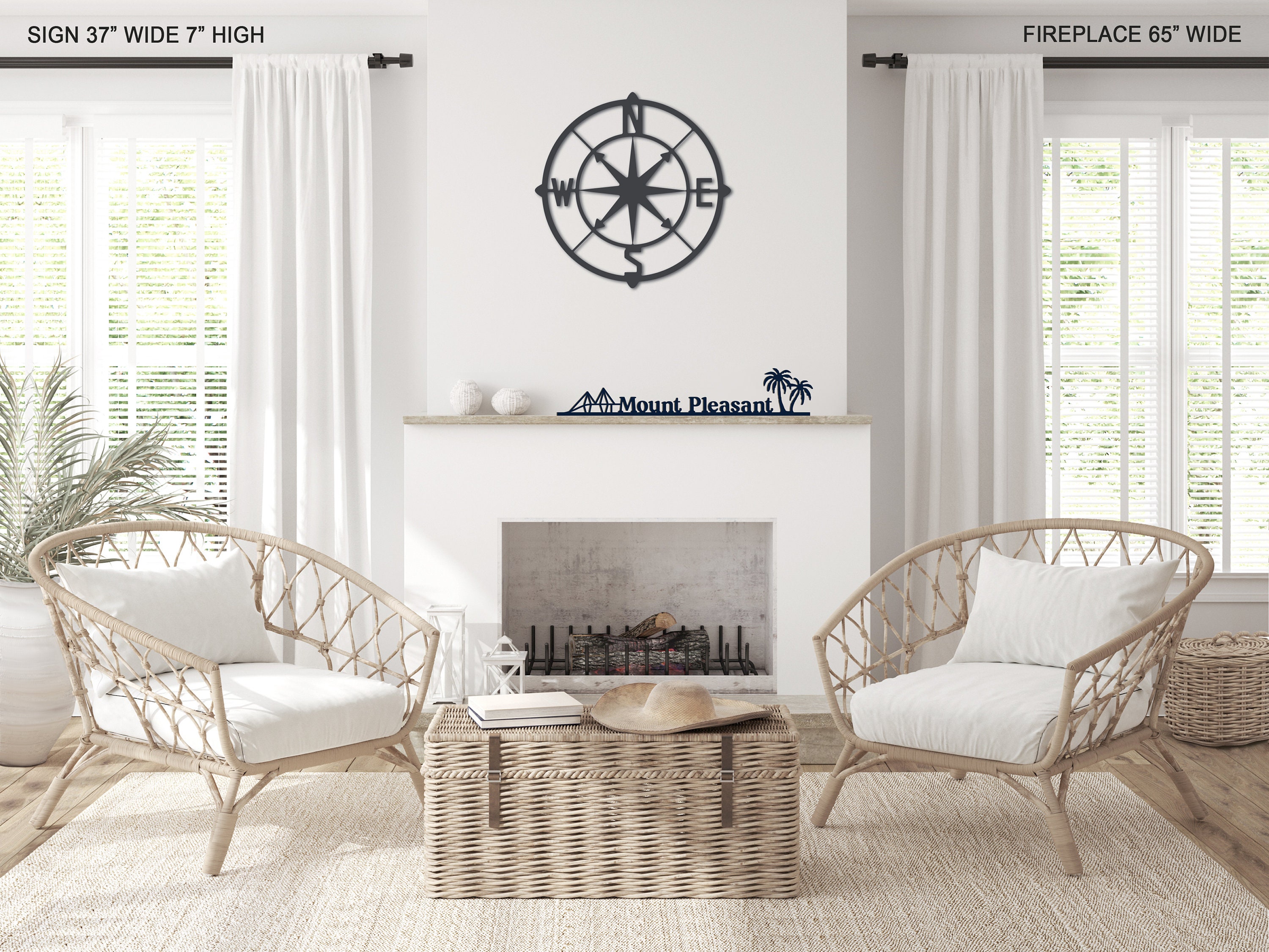 MOUNT PLEASANT Sign- Window Sign- Mantel Sign- Bedroom- Livingroom ...