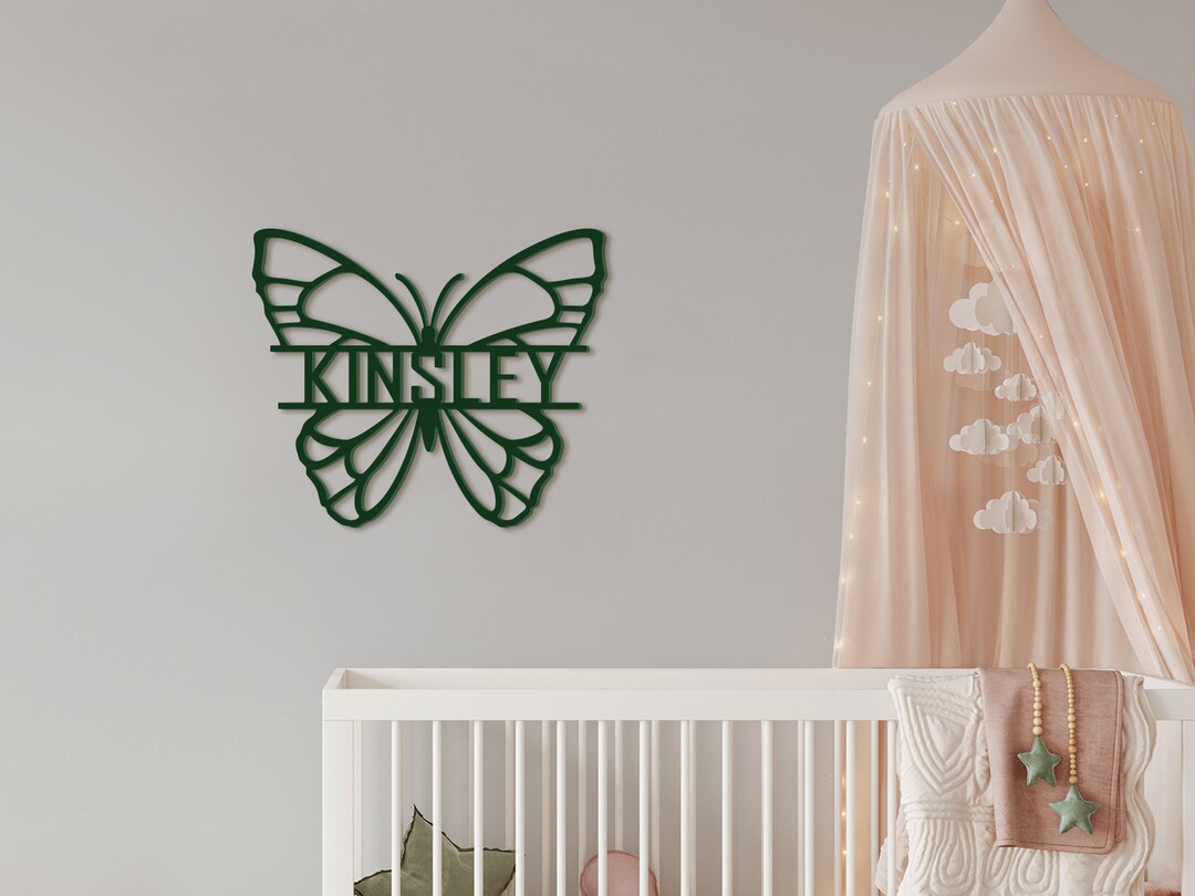 Butterfly Name Sign - Personalized Wooden Name - Kids Nursery Name ...