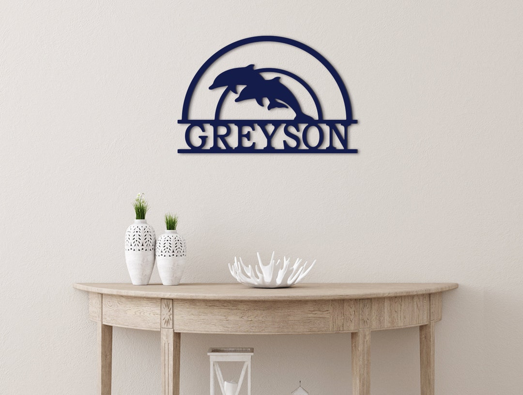 DOLPHINS NAME Sign- Name Cut Out- Personalized Housewarming Gift -name ...