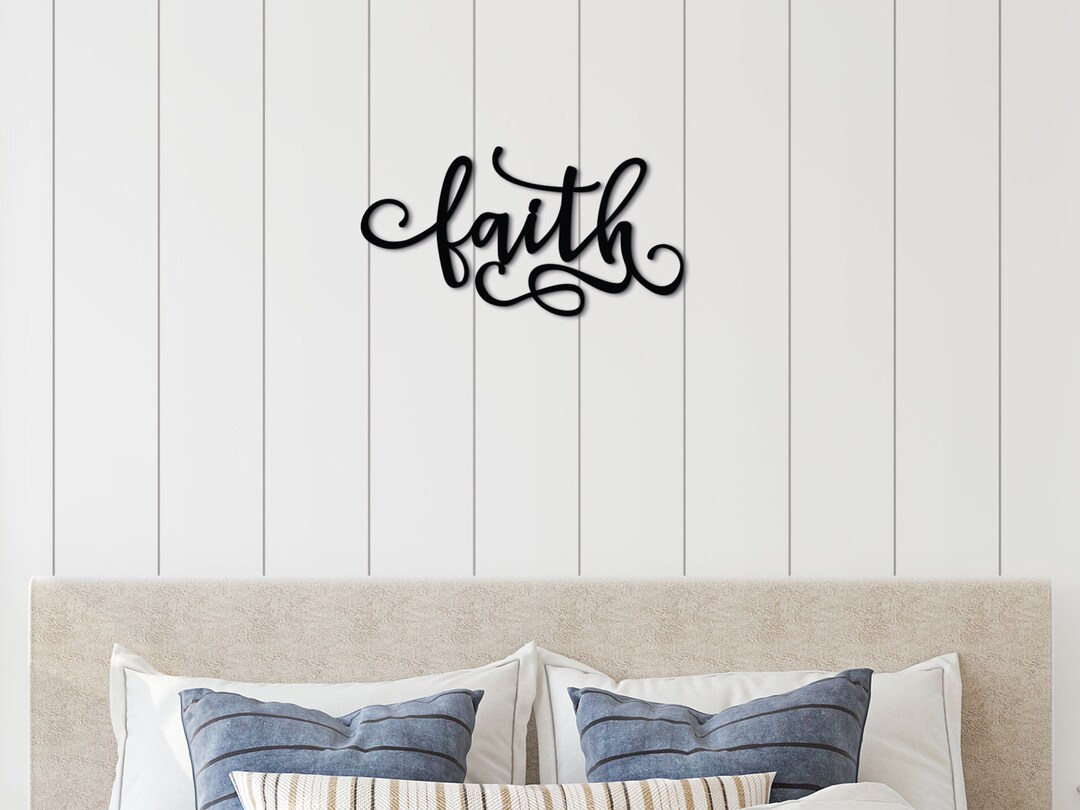 FAITH WORD SIGN- Christian Wall Art- Cross Wall Decor- Religious Gift ...