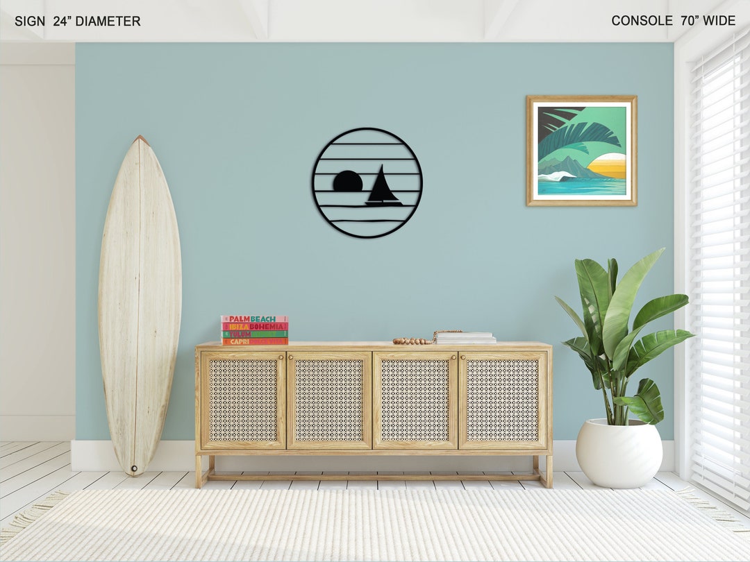 SUNSET SAILBOAT Sign-boat Wood Sign-round Boat Sign-custom Cutout Sign ...