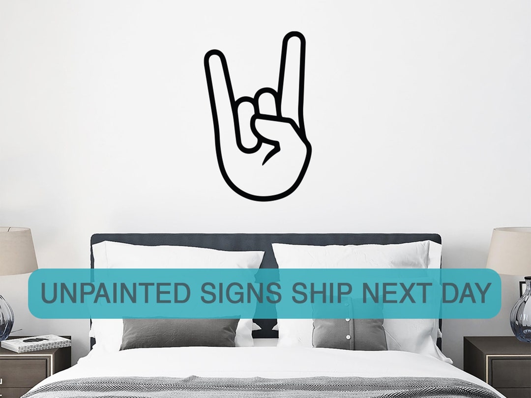 ROCK ON Sign-rock Sign-sign of the Horns-rock N Roll Sign-victory Sign ...