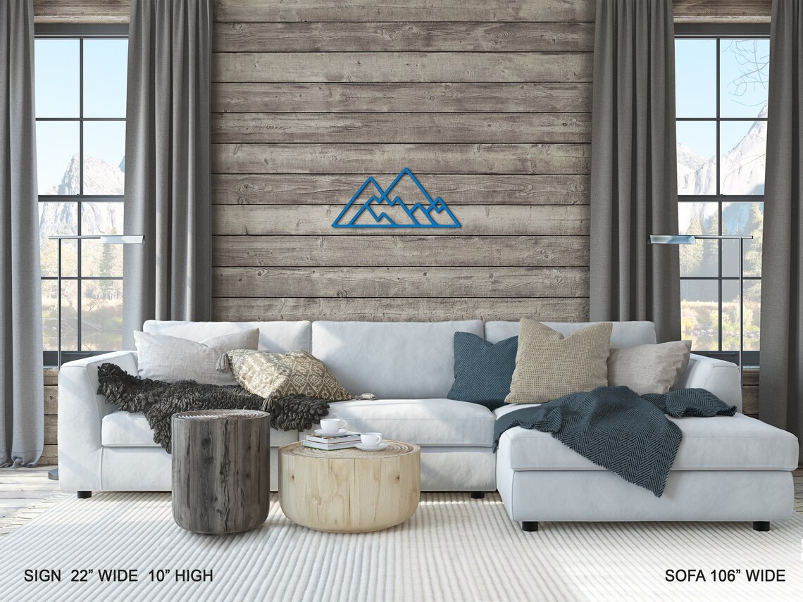 MOUNTAIN RIDGE Sign-wood Sign-cut Out Wood Sign-custom Mountain Wall ...