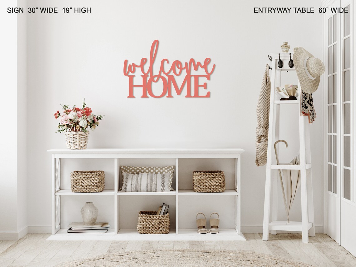 WELCOME HOME SIGN- Entryway Sign- Housewarming Gift- Custom Welcome ...