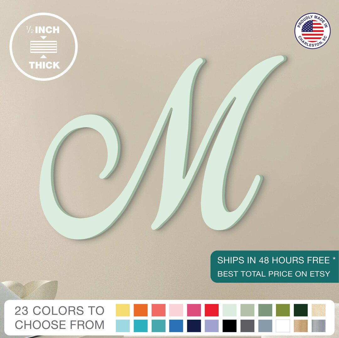CURVE Single Letter Wall-hanging Wedding Monogram-wooden Single Letter ...
