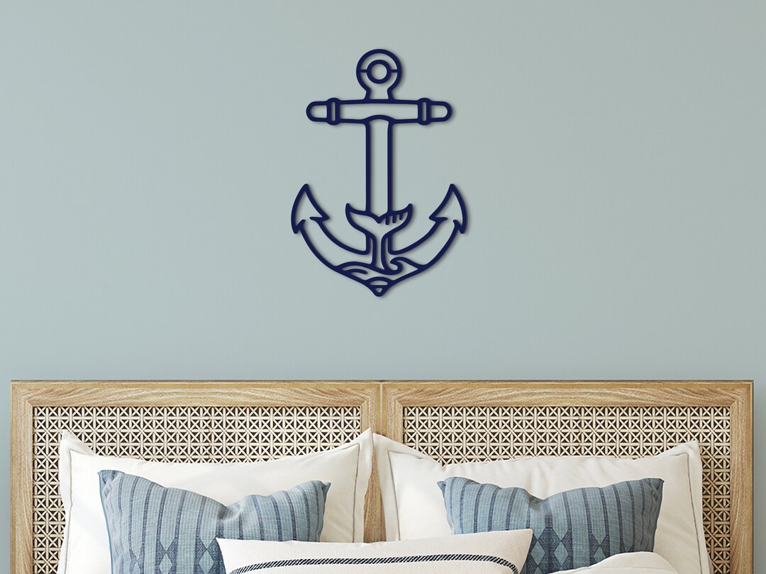 ANCHOR MERMAID TAIL Sign-nautical Sign Decor-anchor Decor on Wall-wood ...