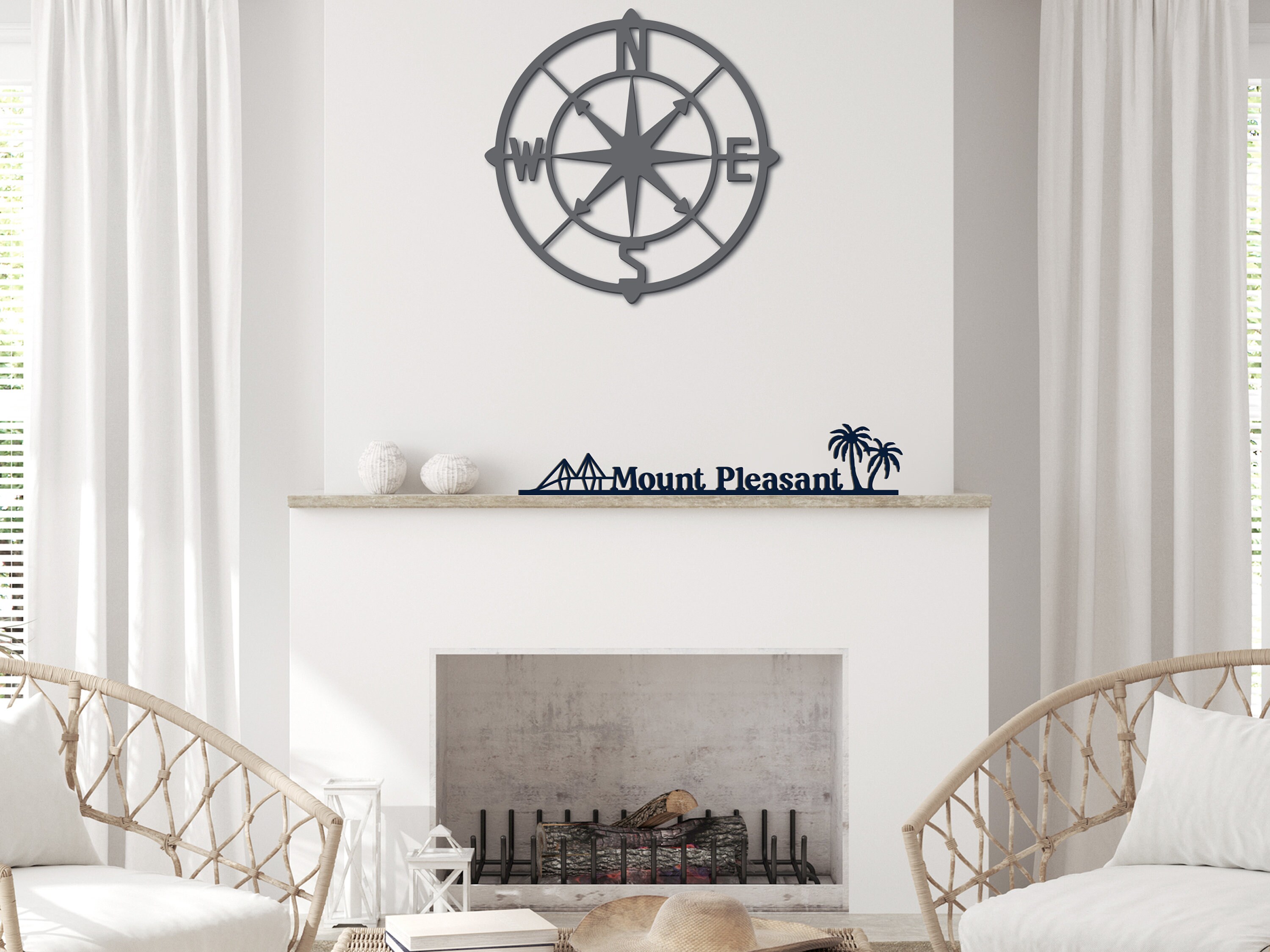 MOUNT PLEASANT Sign- Window Sign- Mantel Sign- Bedroom- Livingroom ...