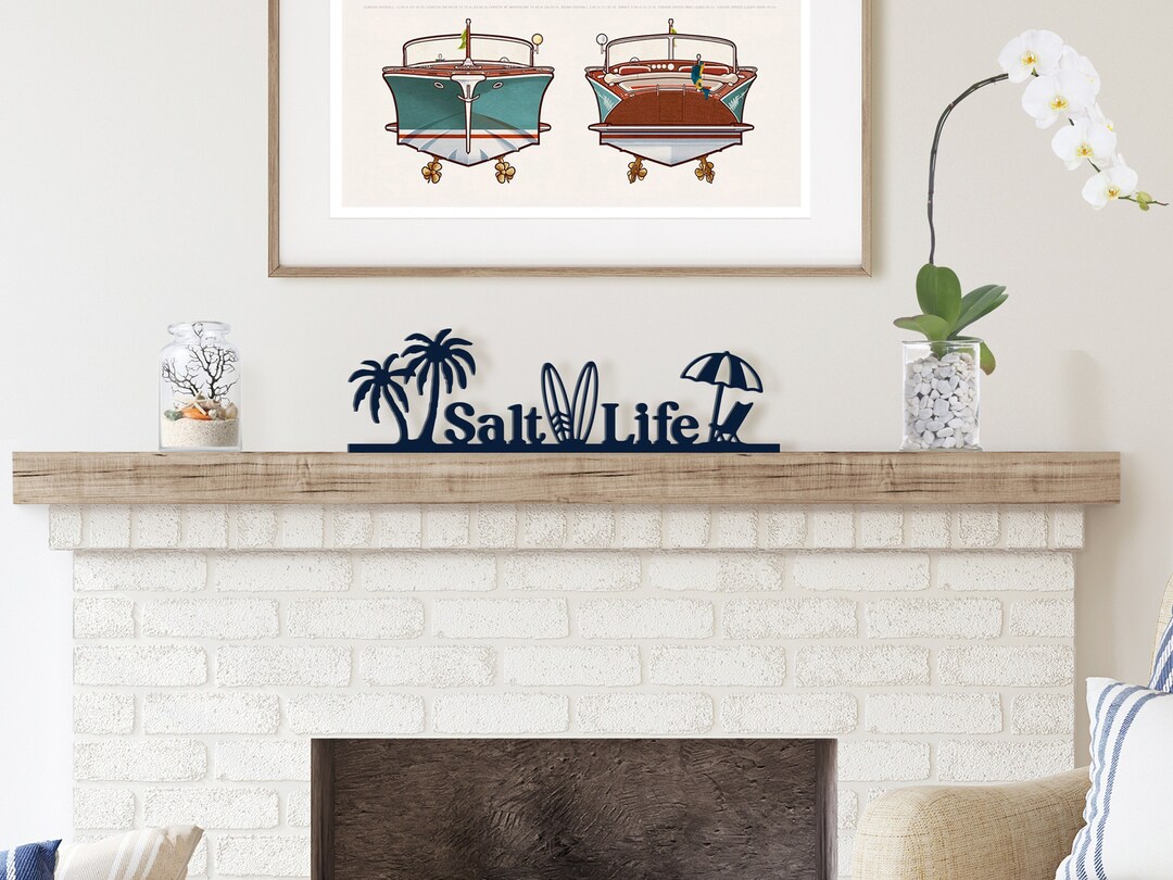 SALT LIFE Sign- Window Sign- Mantel Sign-kids Room- Livingroom- Boho ...