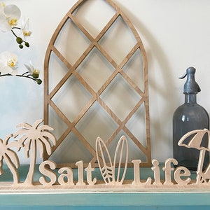 SALT LIFE Sign- Window Sign- Mantel Sign-kids Room- Livingroom- Boho ...