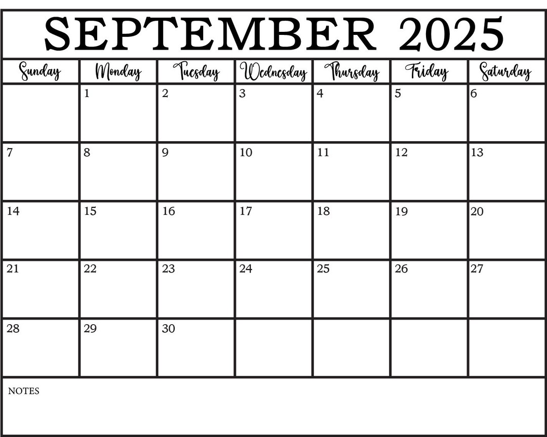 September Month Calendar Sheet 2025-printable September 2025 Calendar ...