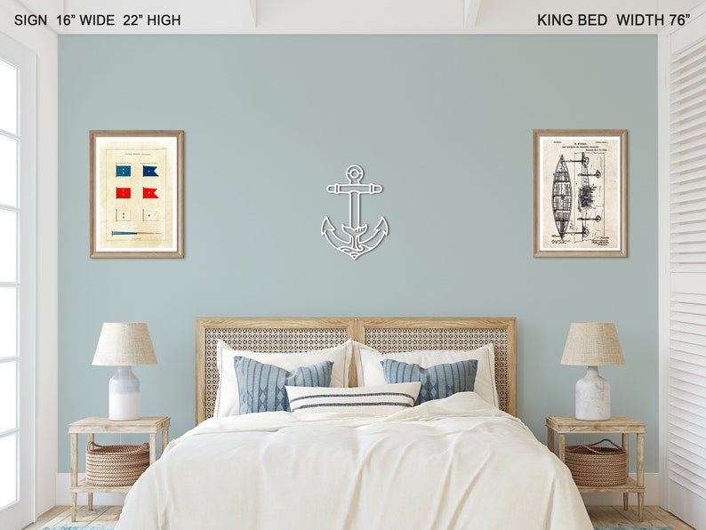 ANCHOR MERMAID TAIL Sign-nautical Sign Decor-anchor Decor on Wall-wood ...