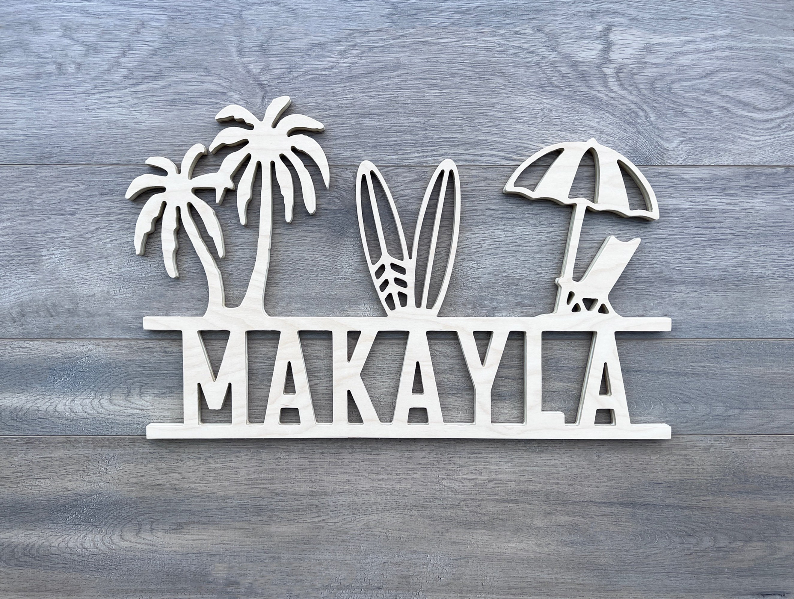 KIDS BEACH NAME Sign, Surfer Kids Room Sign, Girls Room Beach Decor ...