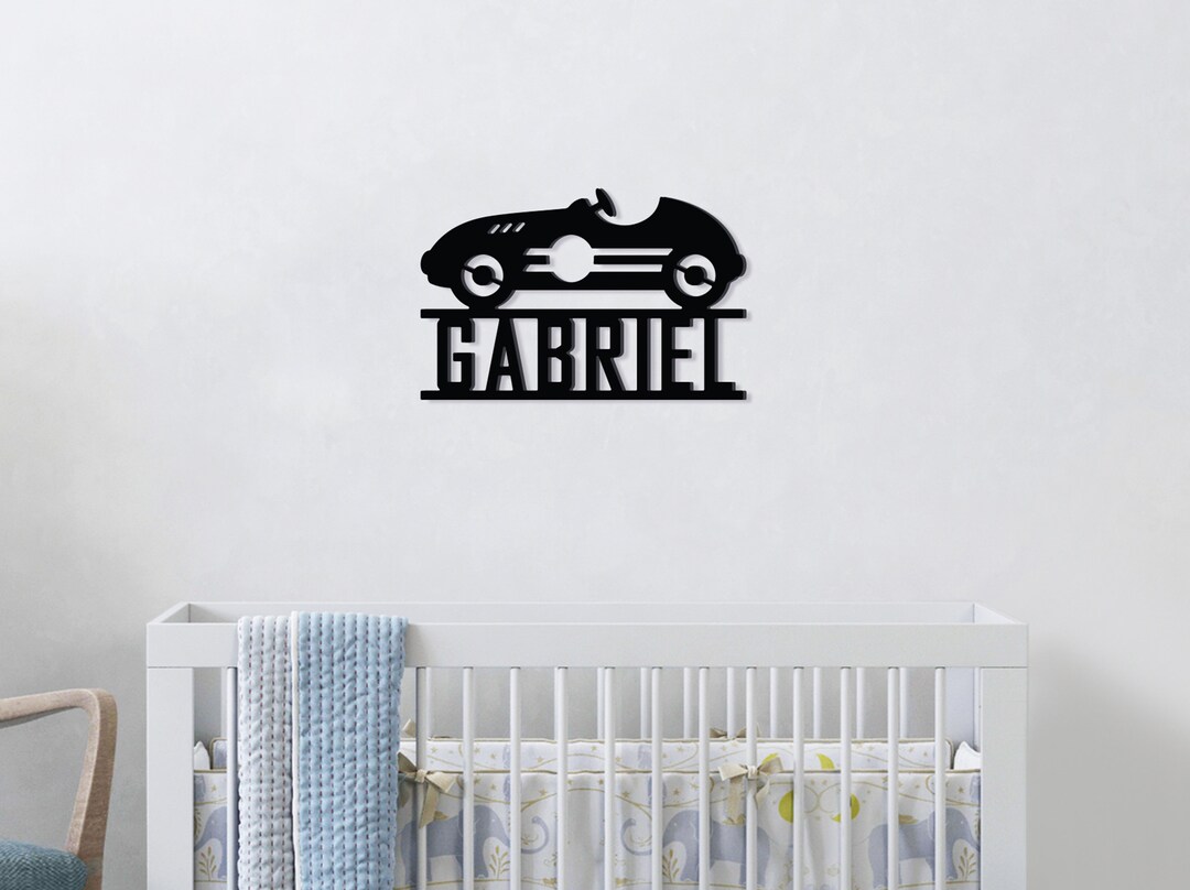 Personalized Race Car Sign-wood Name Sign-boys Room Wall Name Sign ...