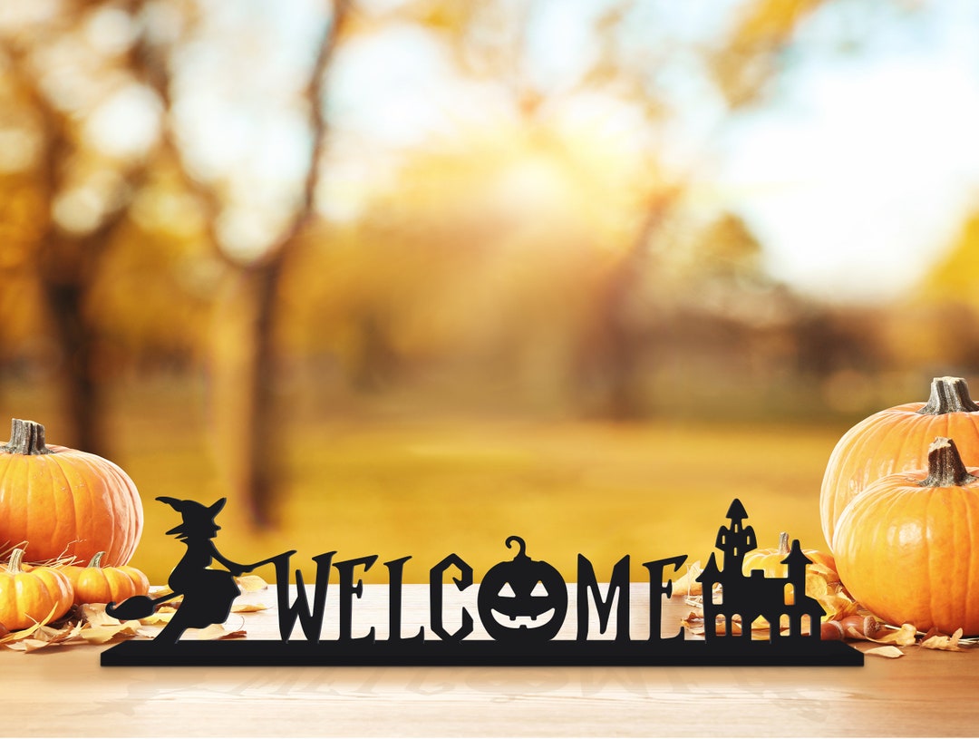 HALLOWEEN WELCOME Sign Halloween Welcome Table Sign - Etsy