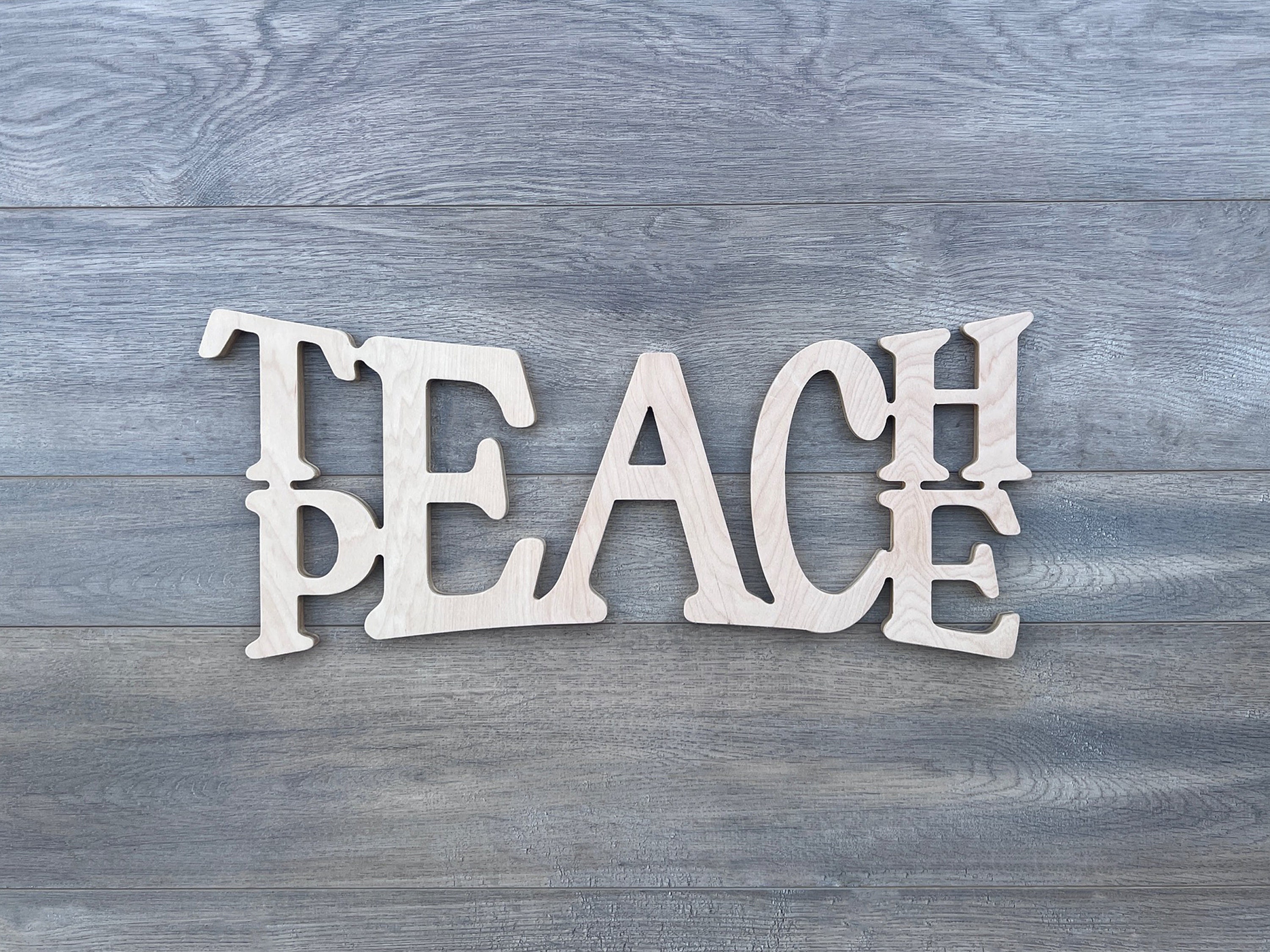 TEACH PEACE Sign- Peace Sign Wall Art- Peace Love Sign- Wood Cut Out ...