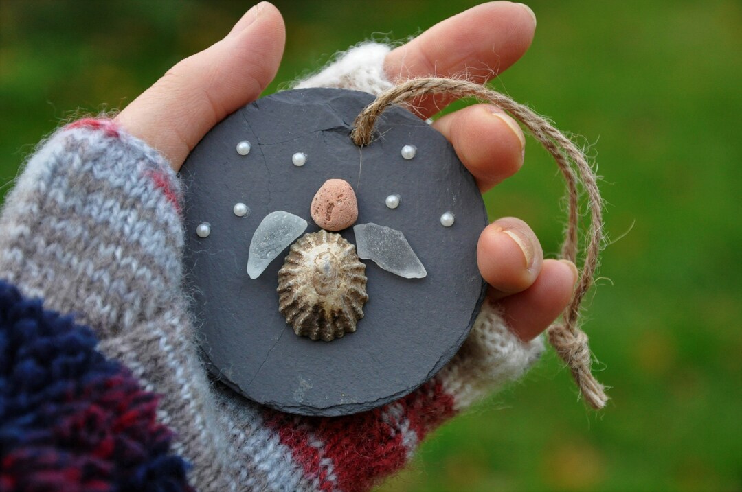Guardian Angel Pebble Art Limpet Shell, Fairy Angel , Sea Glass Fine ...