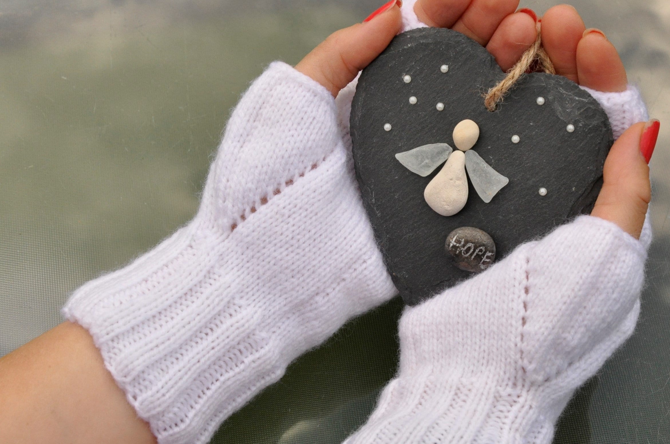 Sea Glass Fairy Angel, Pebble Art Guardian Angels ,sea Glass Fine Art ...