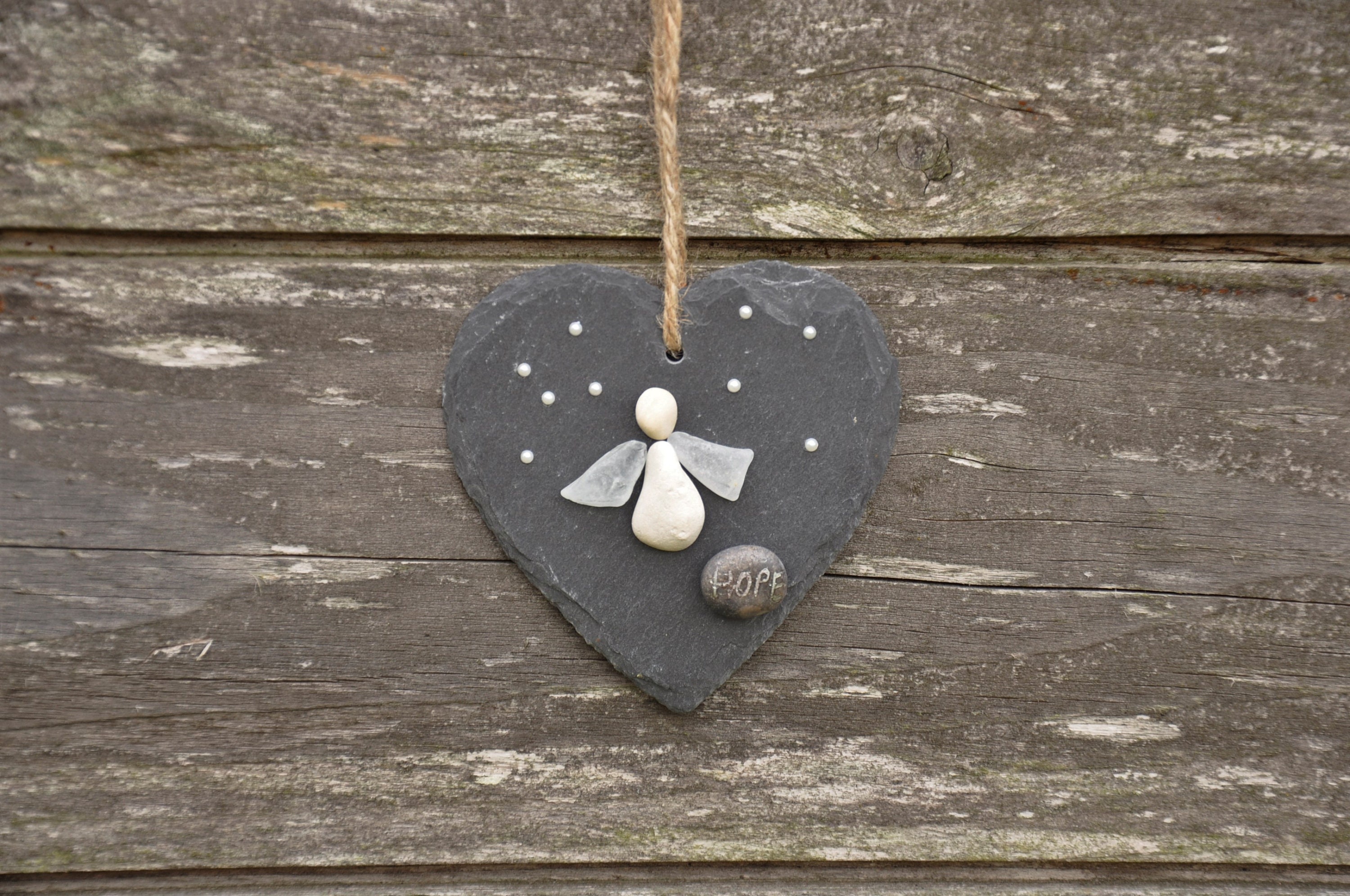Sea Glass Fairy Angel, Pebble Art Guardian Angels ,sea Glass Fine Art ...