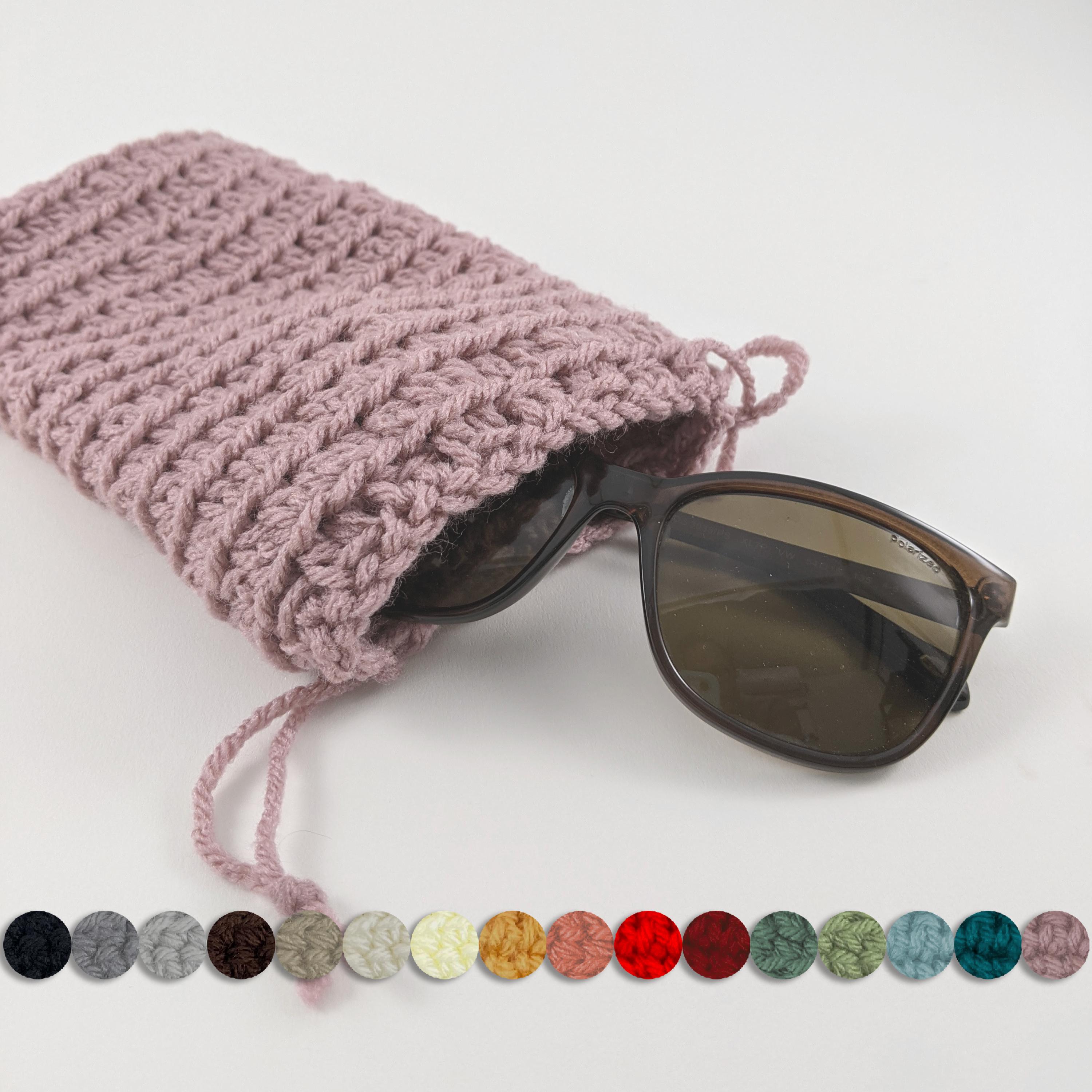 Crochet Sunglass Case: Handmade Drawstring Pouch - Etsy