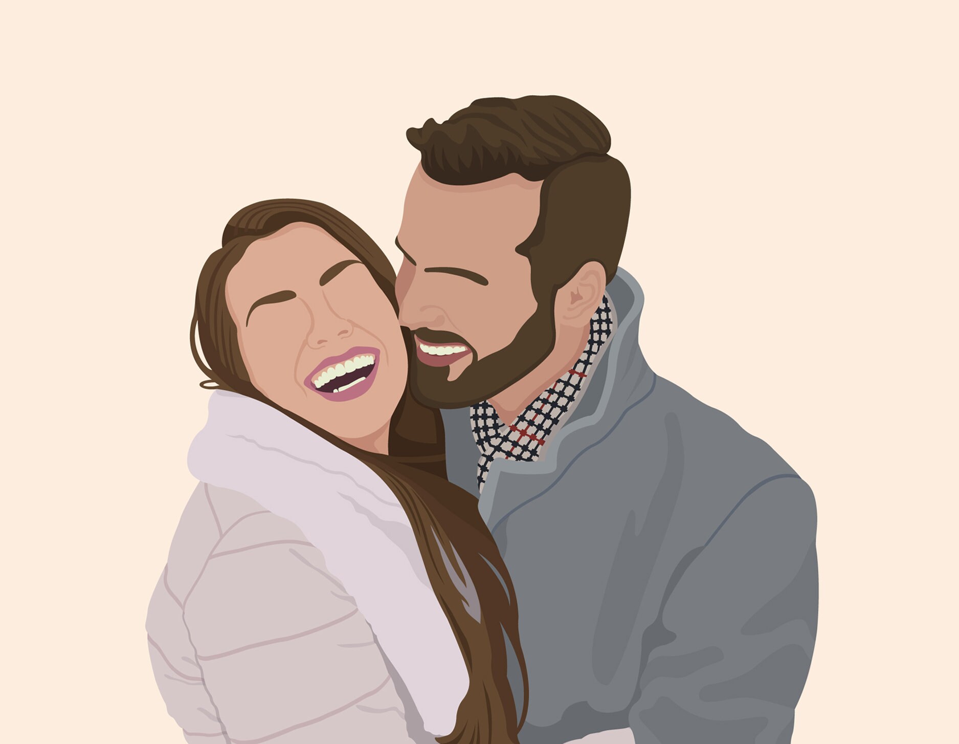 CUSTOM DIGITAL COUPLE Illustration / Personalized Gift / Couple ...