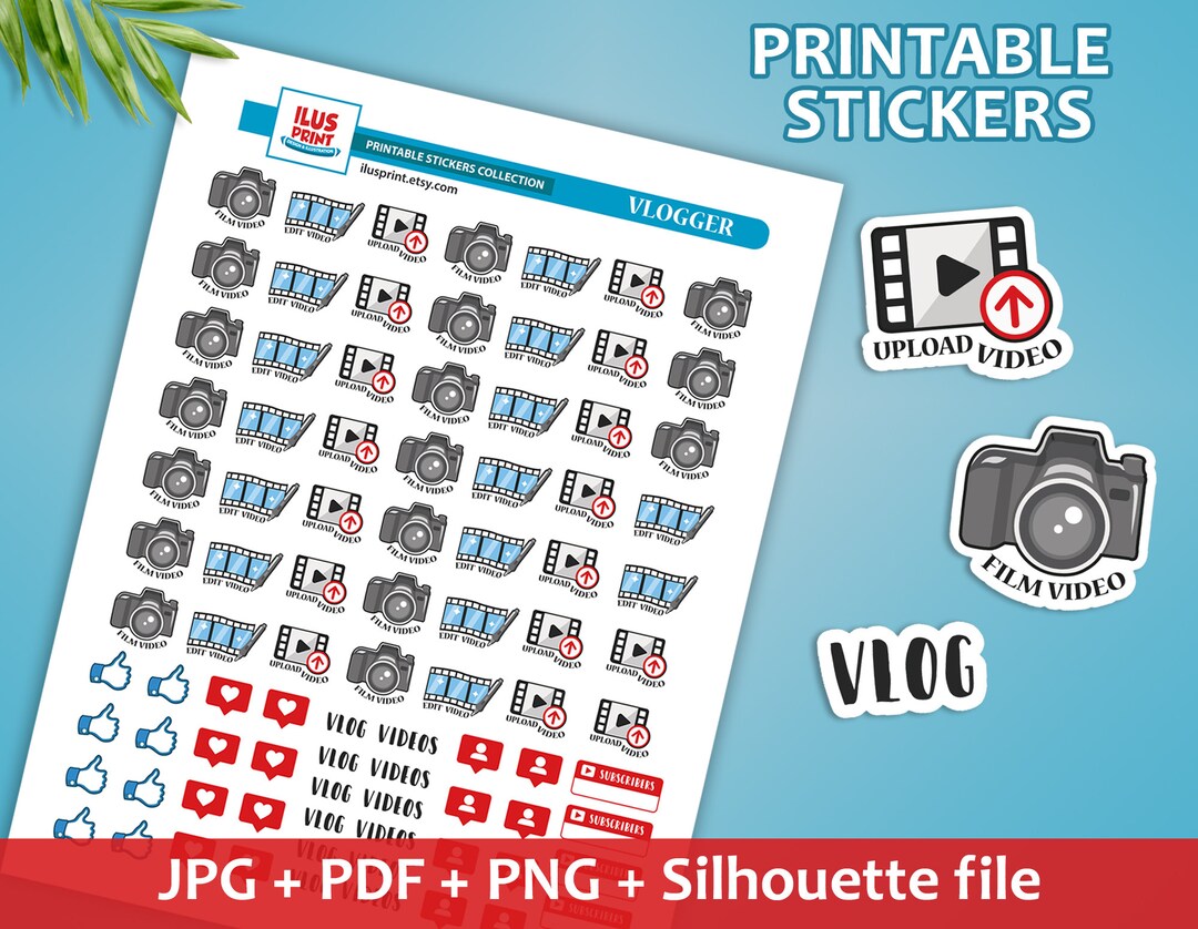 VLOGGER Printable Stickers Film Video Printable Stickers Edit Video ...