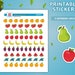 FRUITS Printable Stickers Fruit Planner Tangerine Stickers Strawberry ...