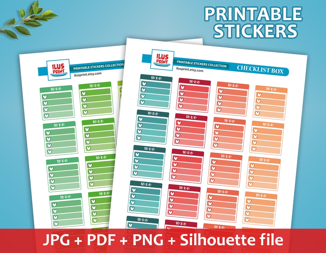 CHECKLIST BOX Printable Stickers To Do List Printable - Etsy España