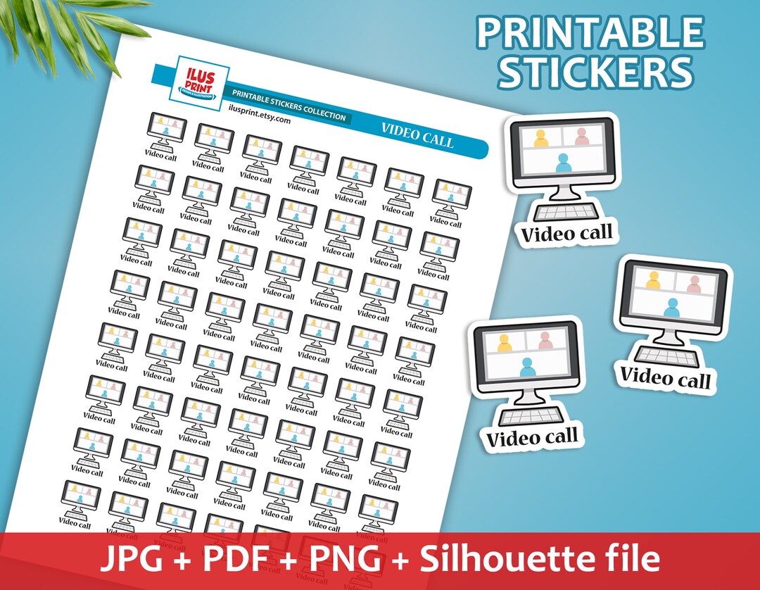 VIDEO CALL Printable Sticker Video Call Planner Stickers - Etsy