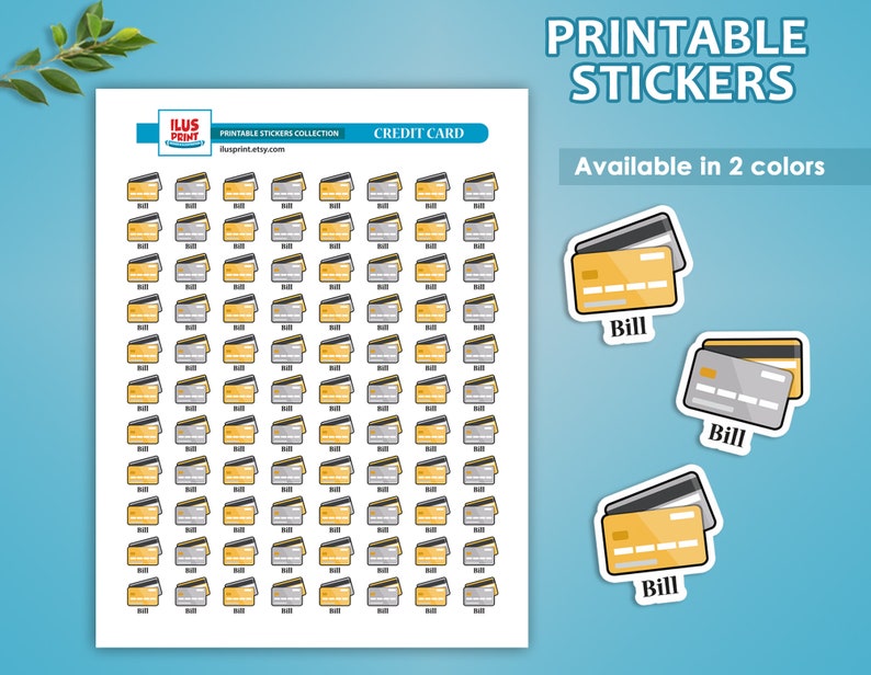 GOLD & SILVER CREDIT Card Printable Stickers Credit Card Planner ...