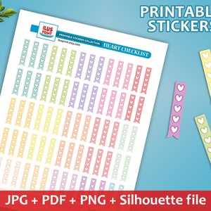 PASTEL HEART CHECKLIST Printable Stickers Checklist Planner Stickers ...