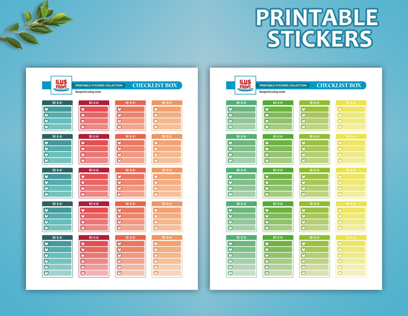 CHECKLIST BOX Printable Stickers To Do List Printable - Etsy España