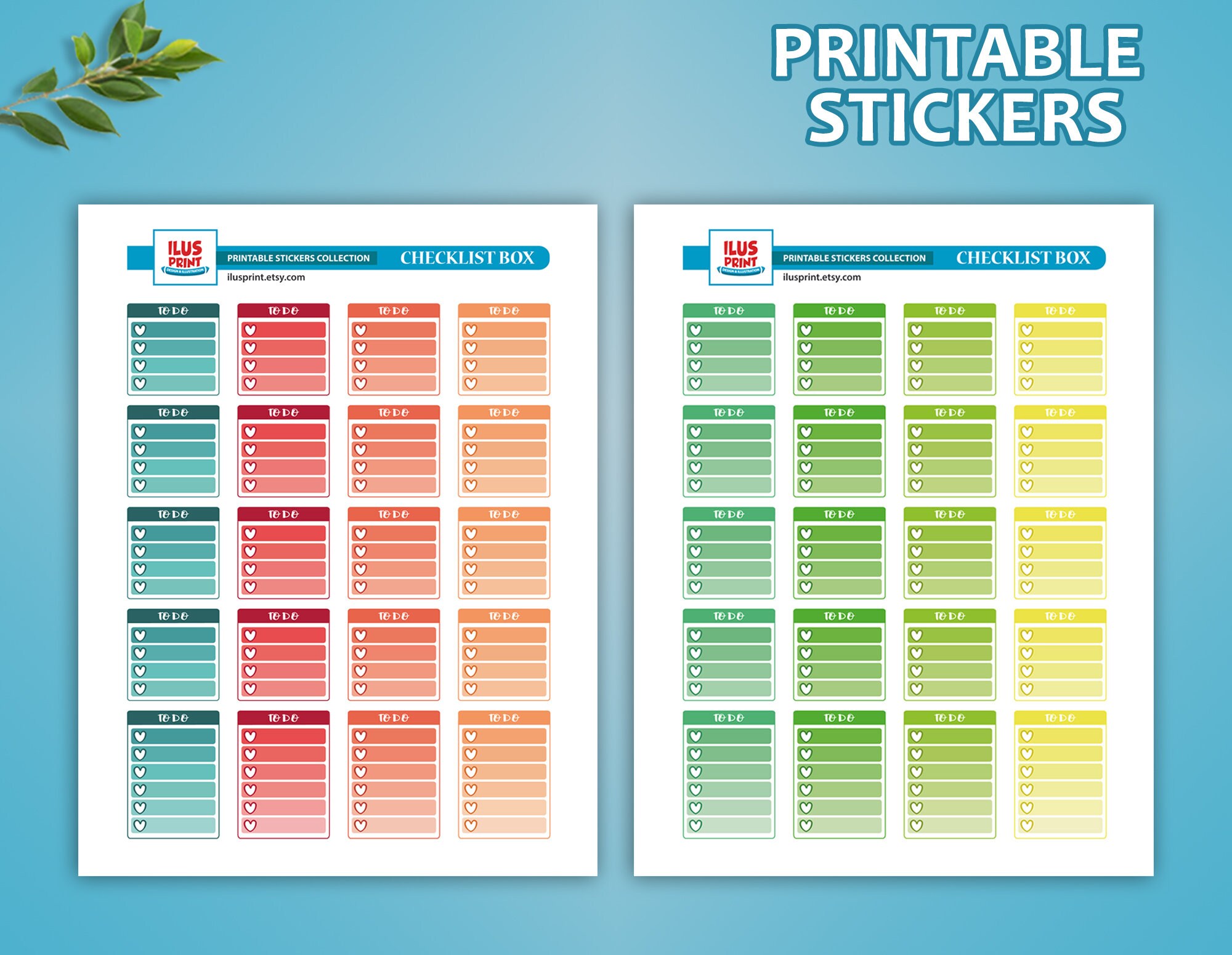 CHECKLIST BOX Printable Stickers To Do List Printable - Etsy España