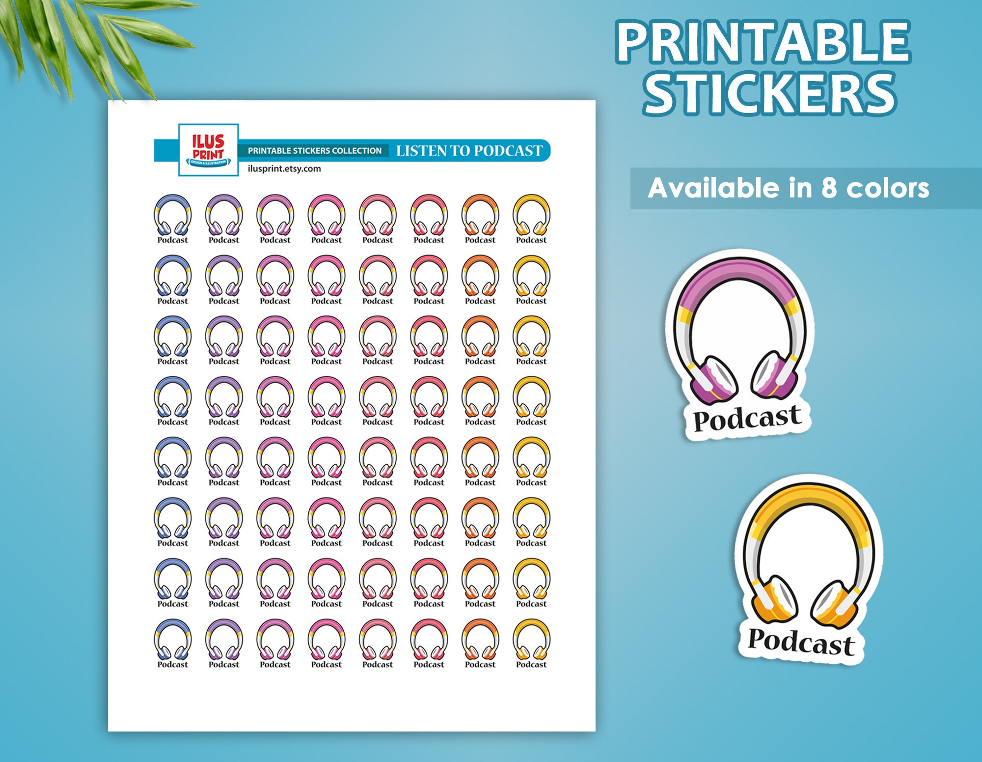 LISTEN TO PODCAST Printable Stickers | Podcast Planner Stickers ...