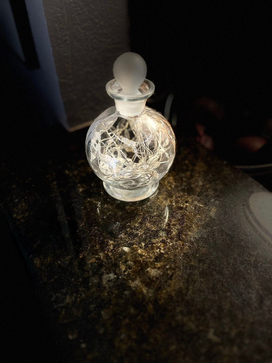 Clear Perfume Bottle Nightstand Light - Etsy