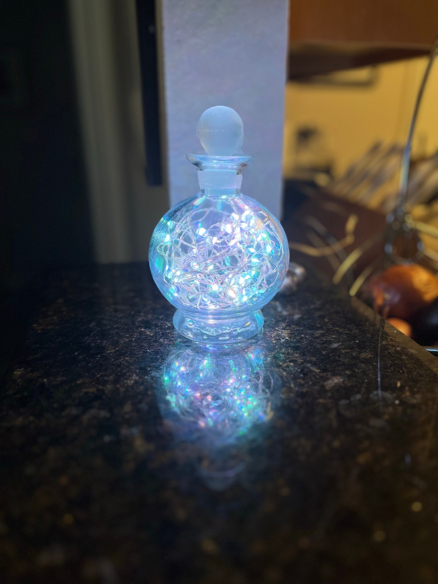 Clear Perfume Bottle Nightstand Light - Etsy