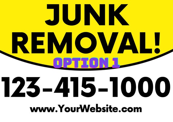 Junk Removal Yard Sign Design | Etsy