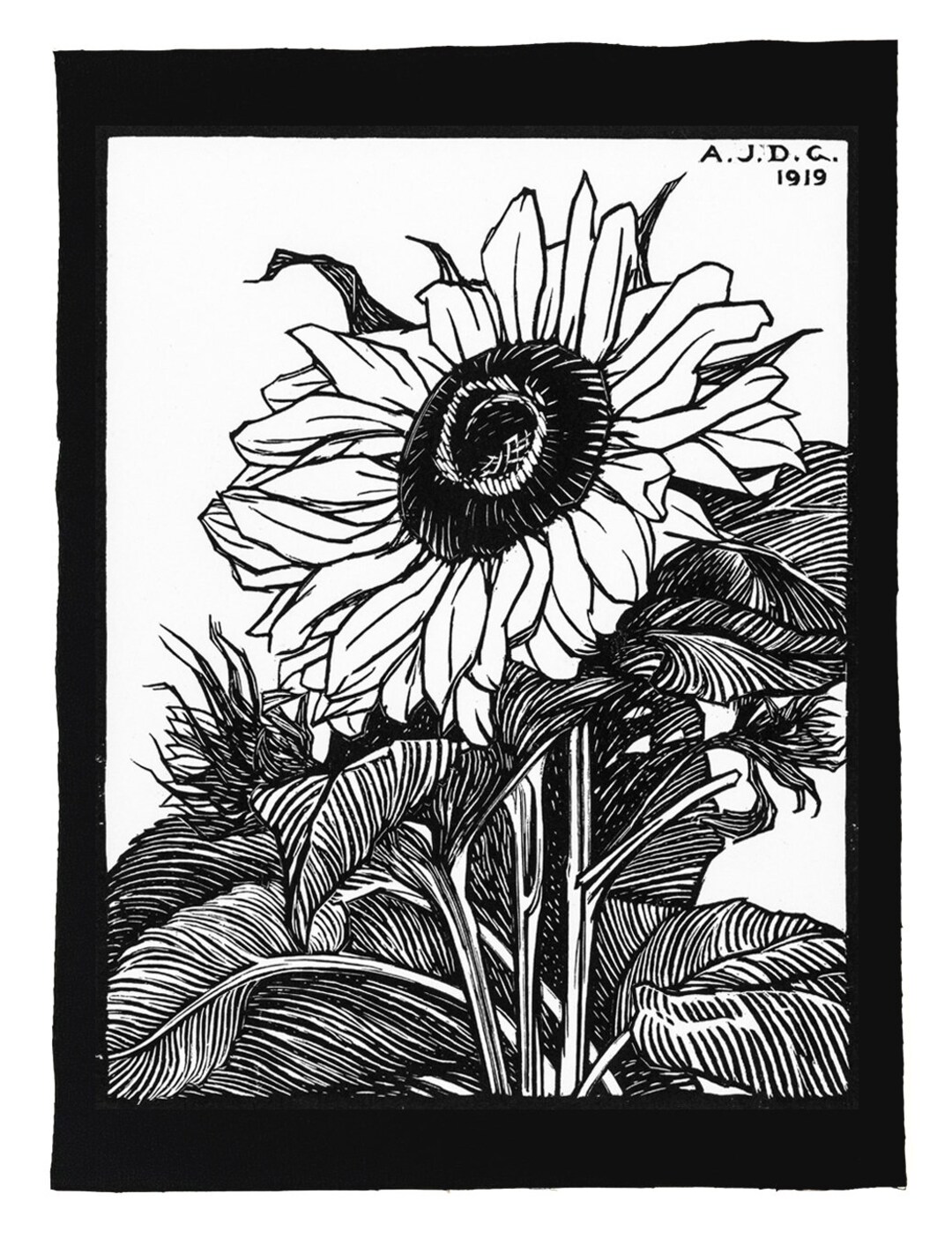 Julie De Graag - Sunflower Back Patch, Art Nouveau Back Patch ...