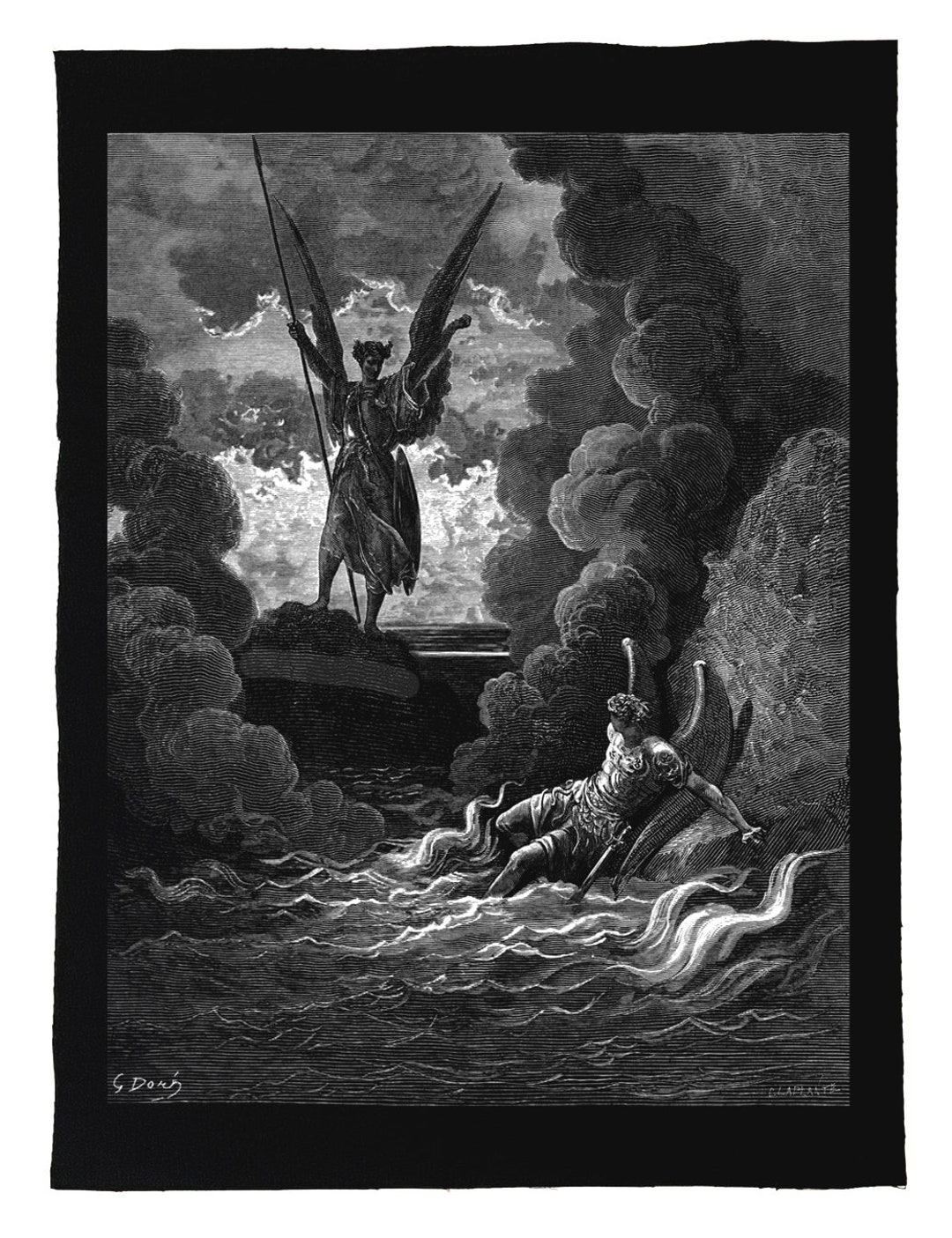 Gustave Dore Back Patch - Art Back Patch, Gustave Dore Illustration, John Milton - Paradise Lost ...
