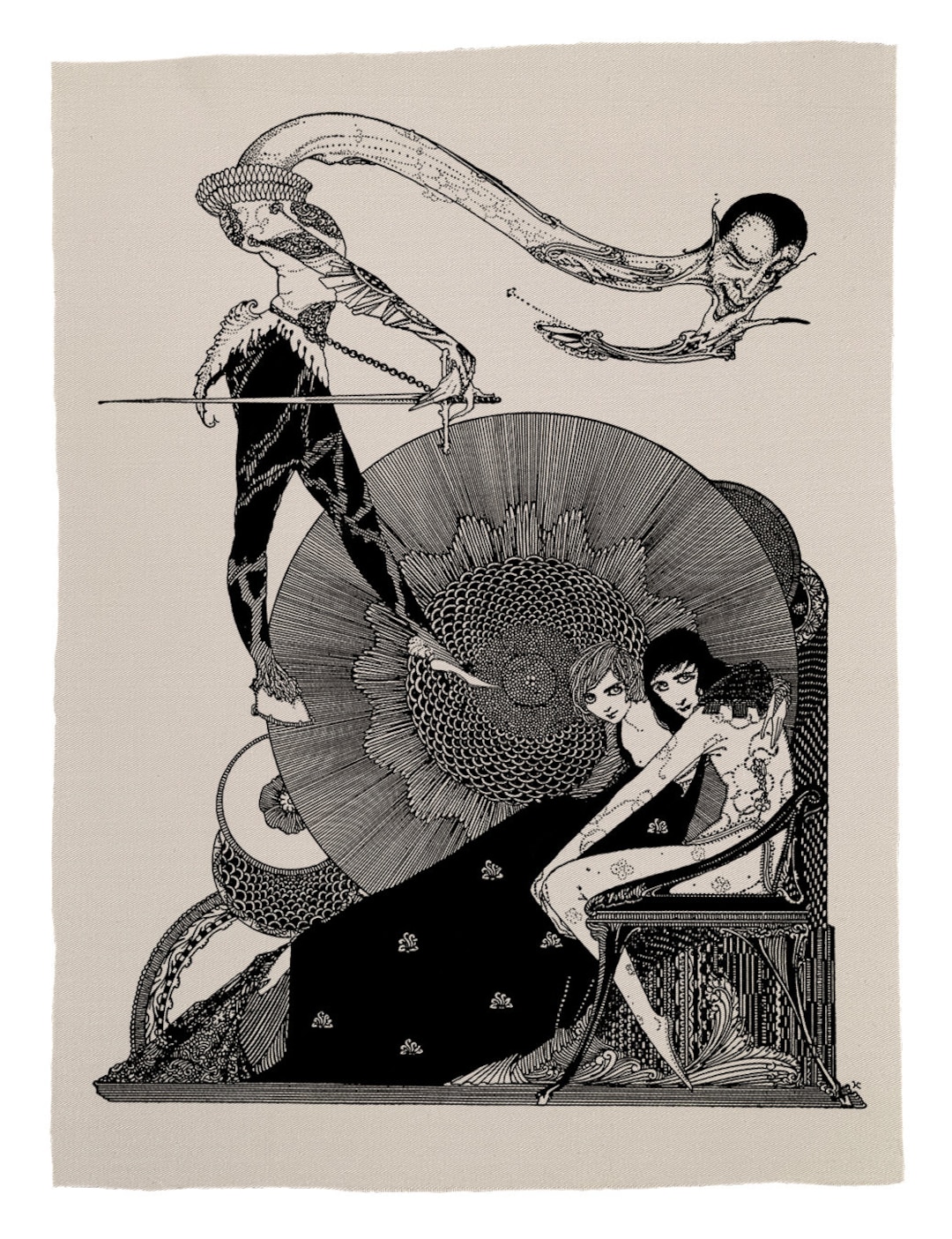 Harry Clarke Back Patch - Tailpiece Illustration for Goethe's Faust ...