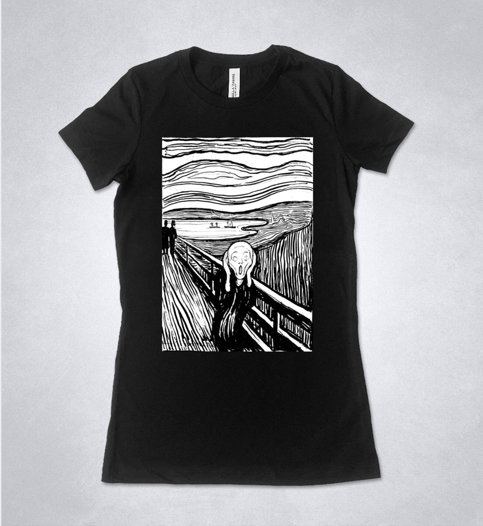 Edvard Munch T Shirt the Scream 1893 Monochromatic , Munch Art Print ...