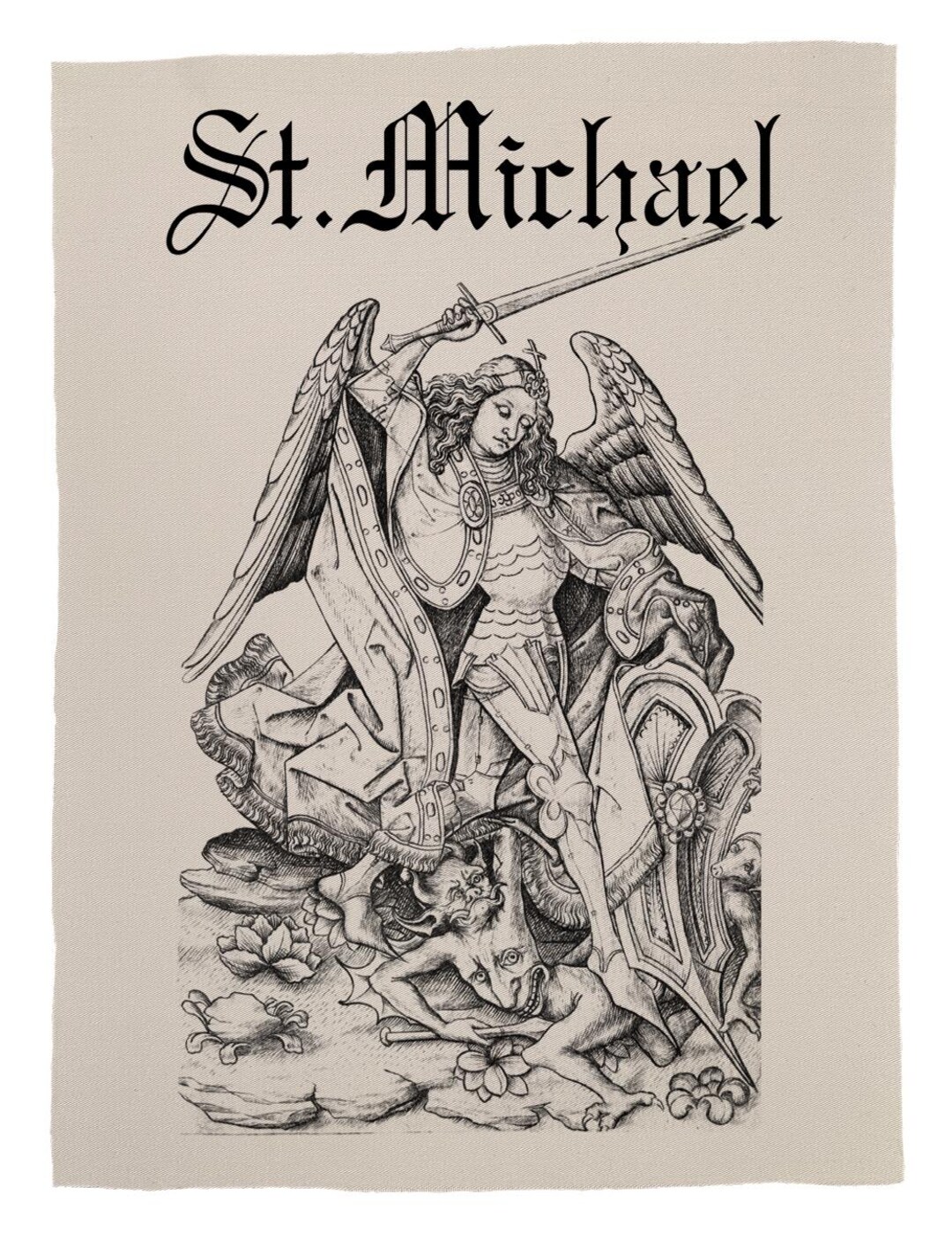 Saint Michael Back Patch, Art Back Patch, St. Michael Back Patch, Angel ...