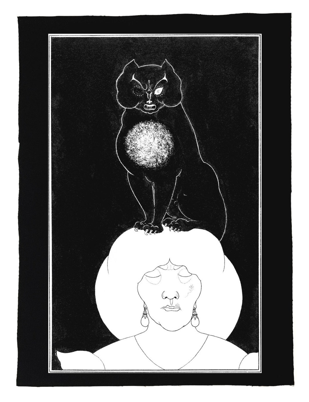 Aubrey Beardsley Back Patch - the Black Cat, for Edgar Allan Poe’s ...