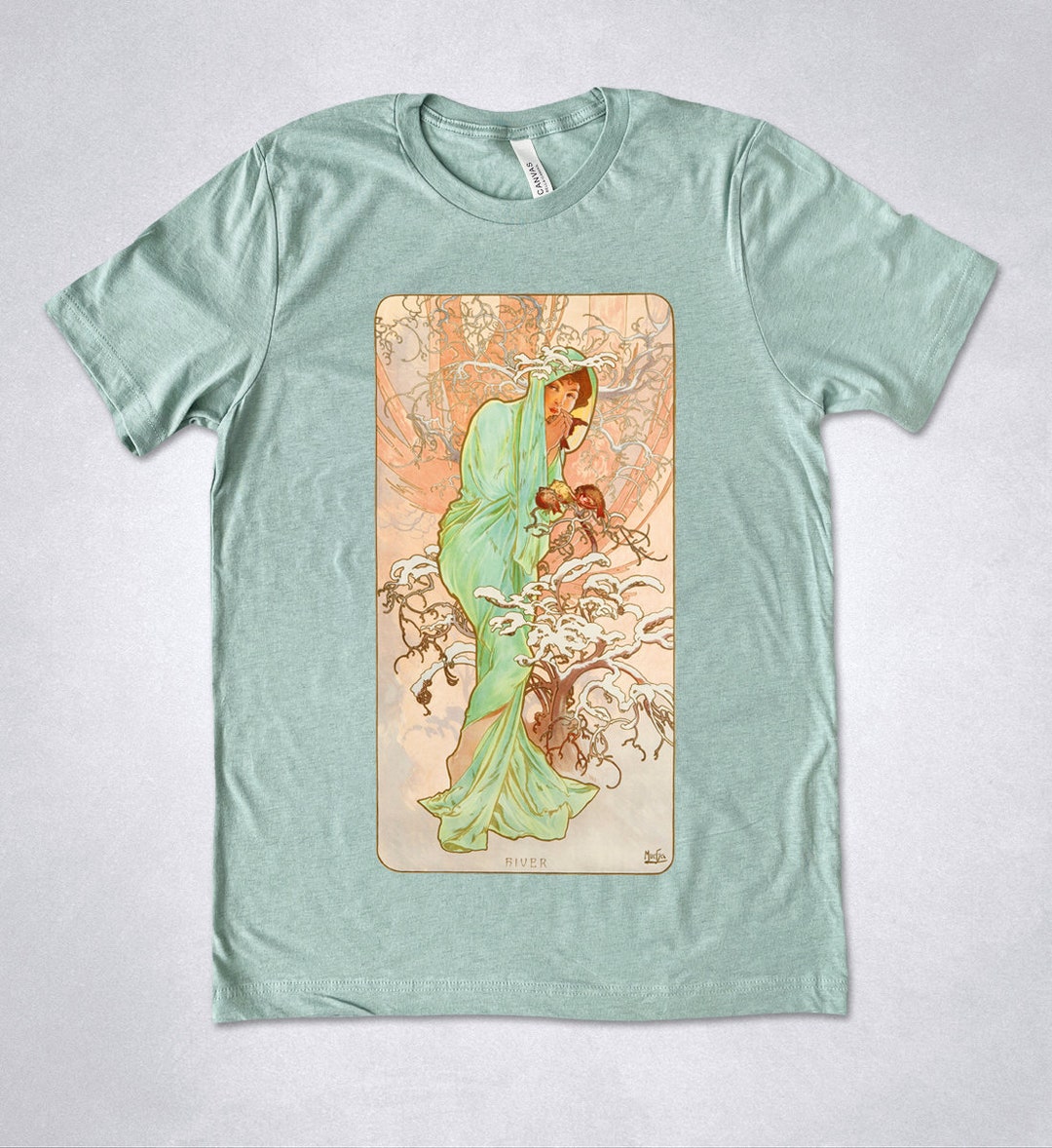 Alphonse Mucha T-shirt - Winter, Art Nouveau Shirt, Four Seasons, Mucha ...