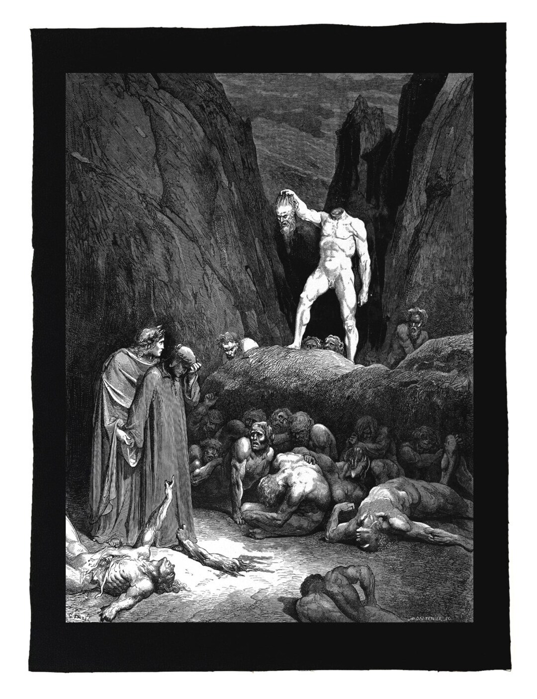 Gustave Dore Back Patch - the Severed Head of Bertran De Born Speaks to ...