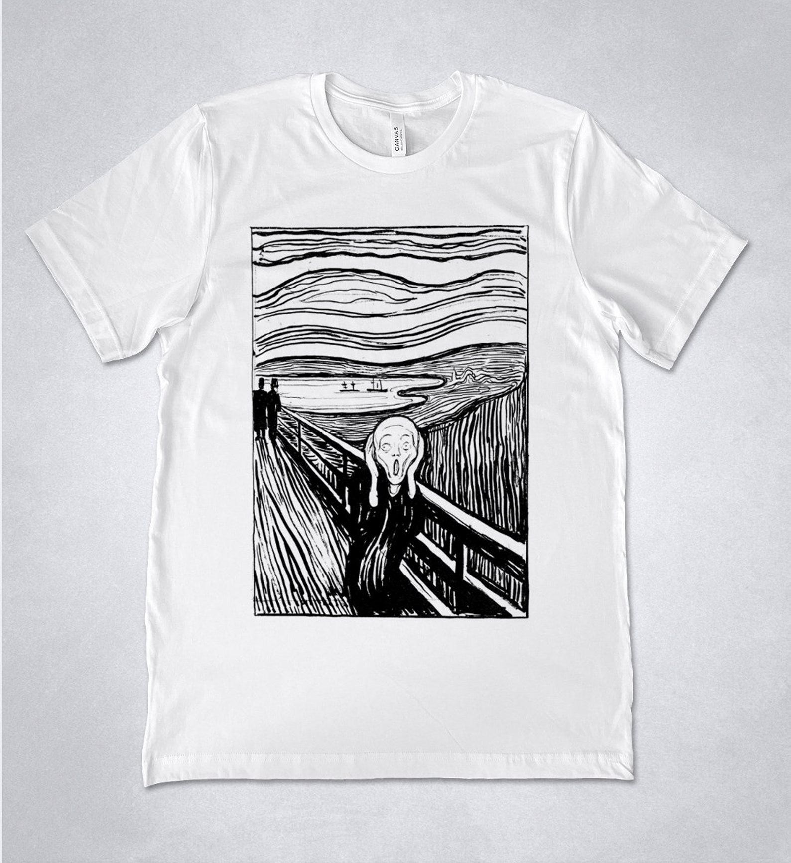 Edvard Munch T Shirt the Scream 1893 Monochromatic , Munch Art Print ...